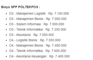 √ Biaya Kuliah Politeknik Pos Indonesia (Poltekpos) 2025